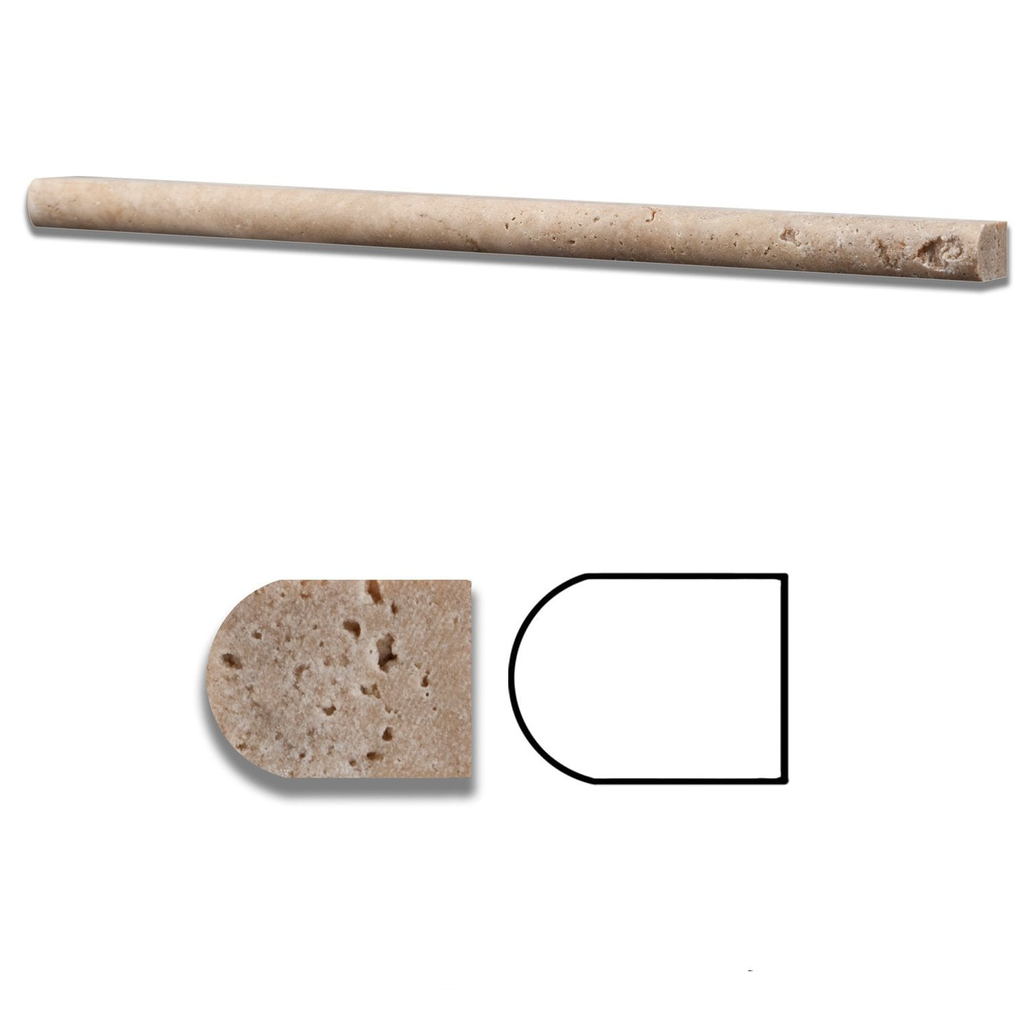 Walnut Travertine Honed 1/2 X 12 Pencil Liner Sample - Walmart.com