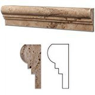 Walnut Travertine Honed OG-2 Chair Rail Molding Trim Sample - Walmart.com