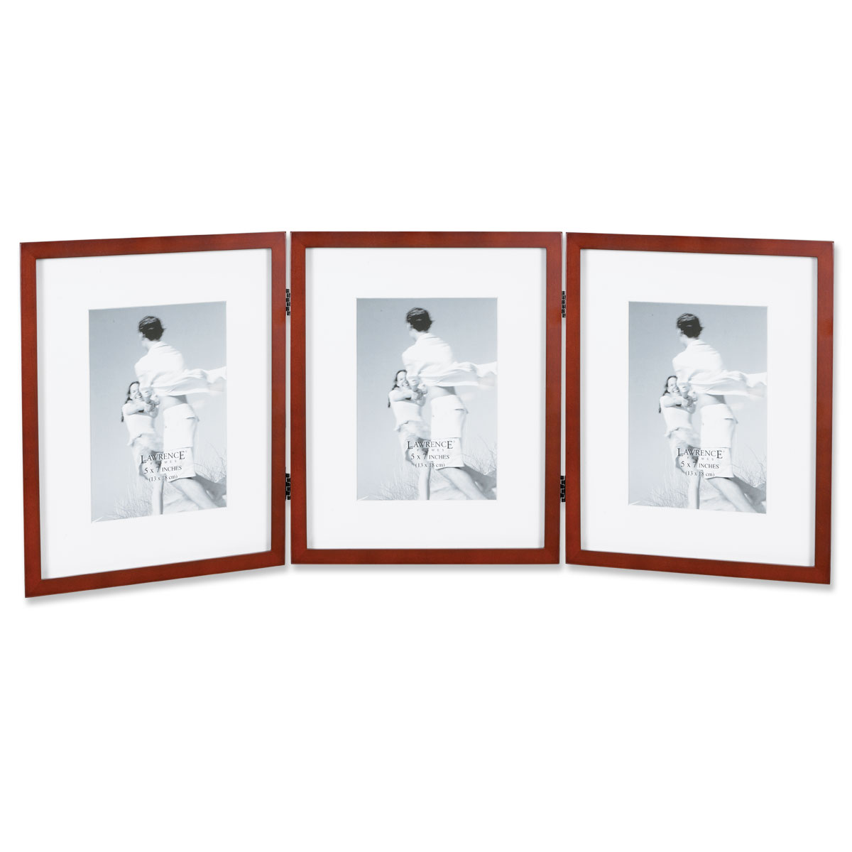 Walnut Wood 8x10 Hinged Triple Picture Frame - Comes with Bevel Cut ...