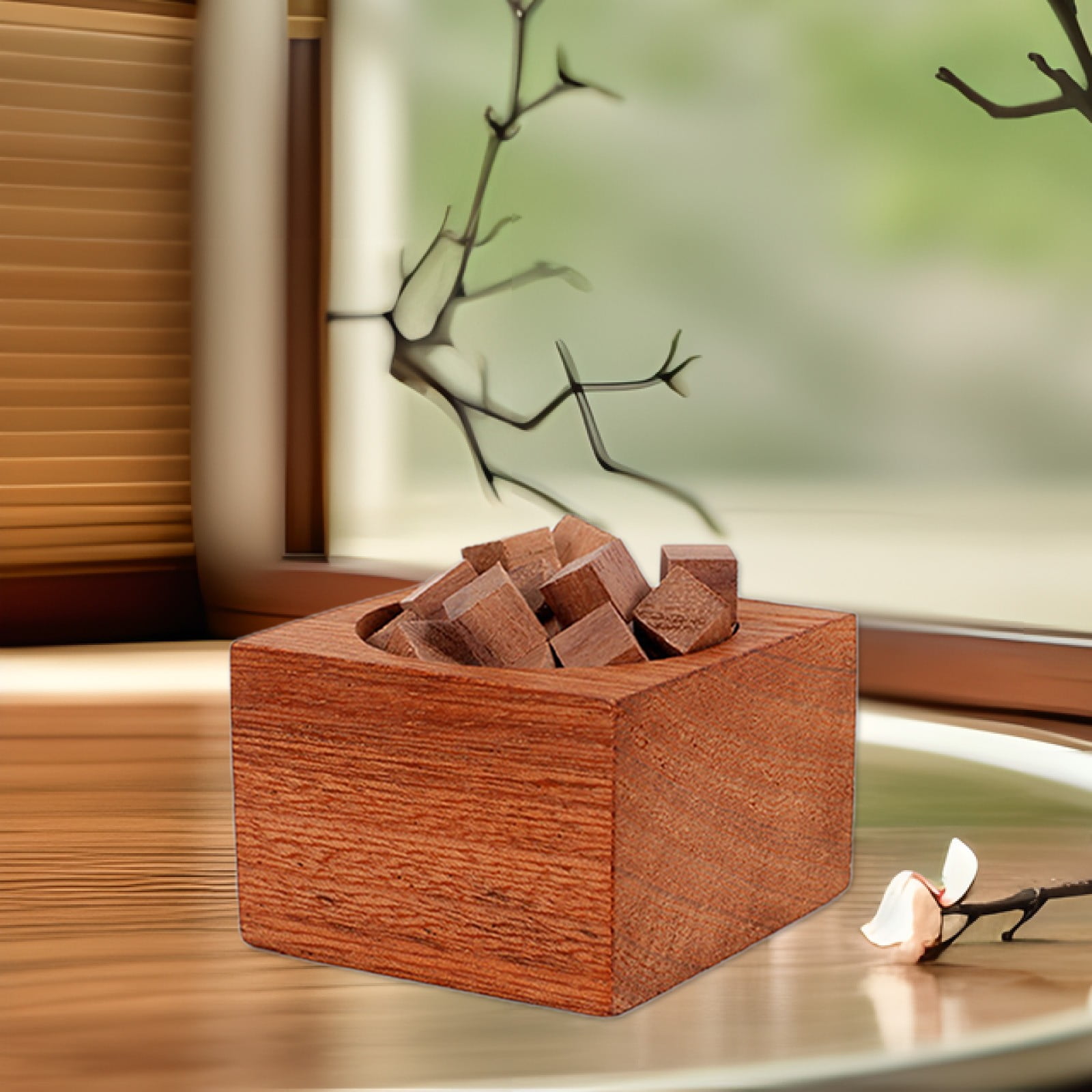 Walnut Wood Aromatherapy Diffuser Ornament | Natural Solid Wood Car ...