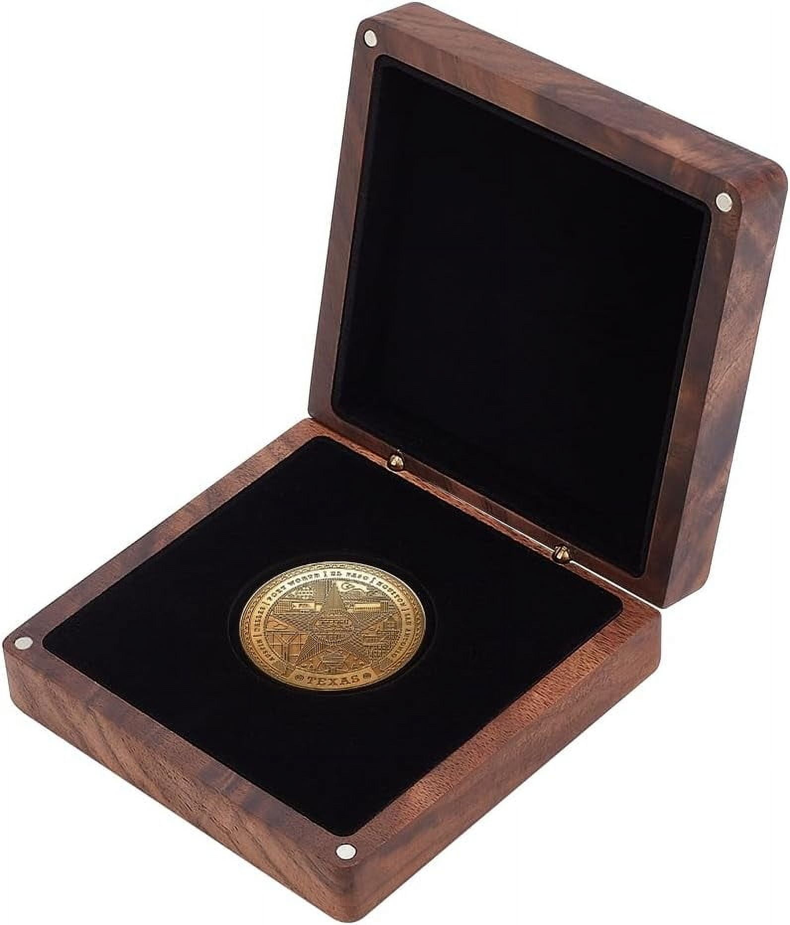 Walnut Wood Challenge Coin Presentation Display Gift Box 4inch Square ...