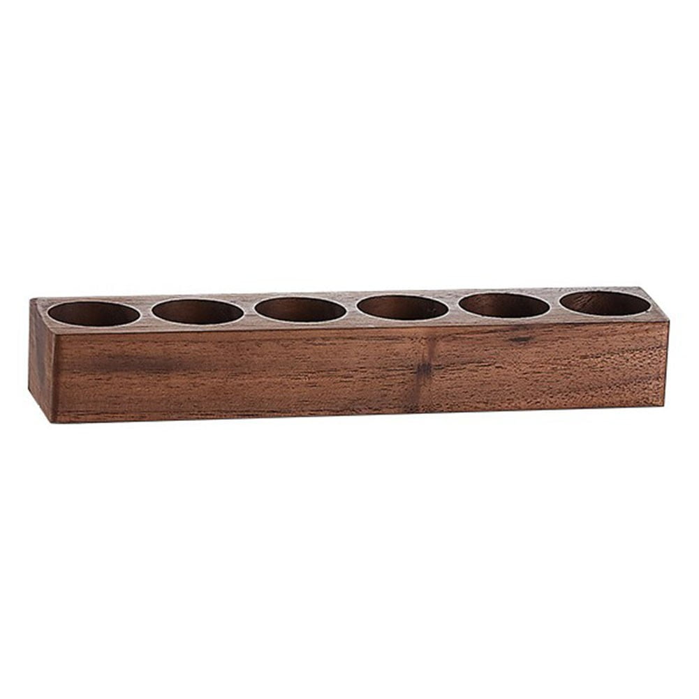 Walnut Wood Coffee Beans Storage Display Rack with 6 or 12 Glass Jars ...