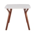 Walnut Wood Dinette Table with White Marble Top - Seats 4, Modern ...