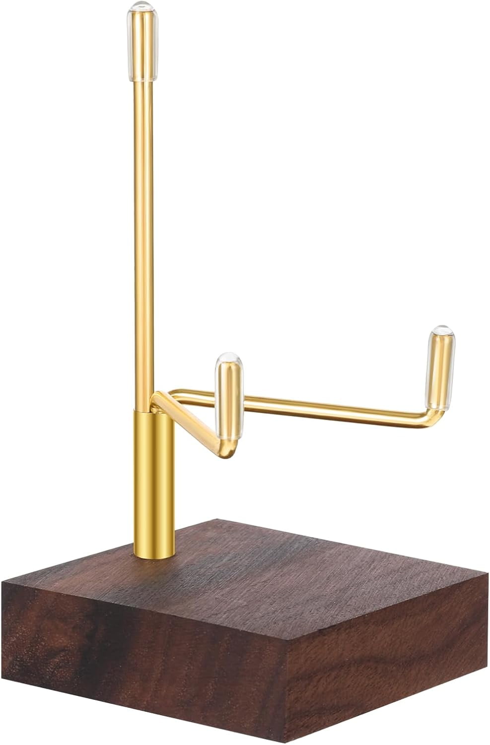 Walnut Wood Display Stand with Adjustable Metal Arms Small Display ...