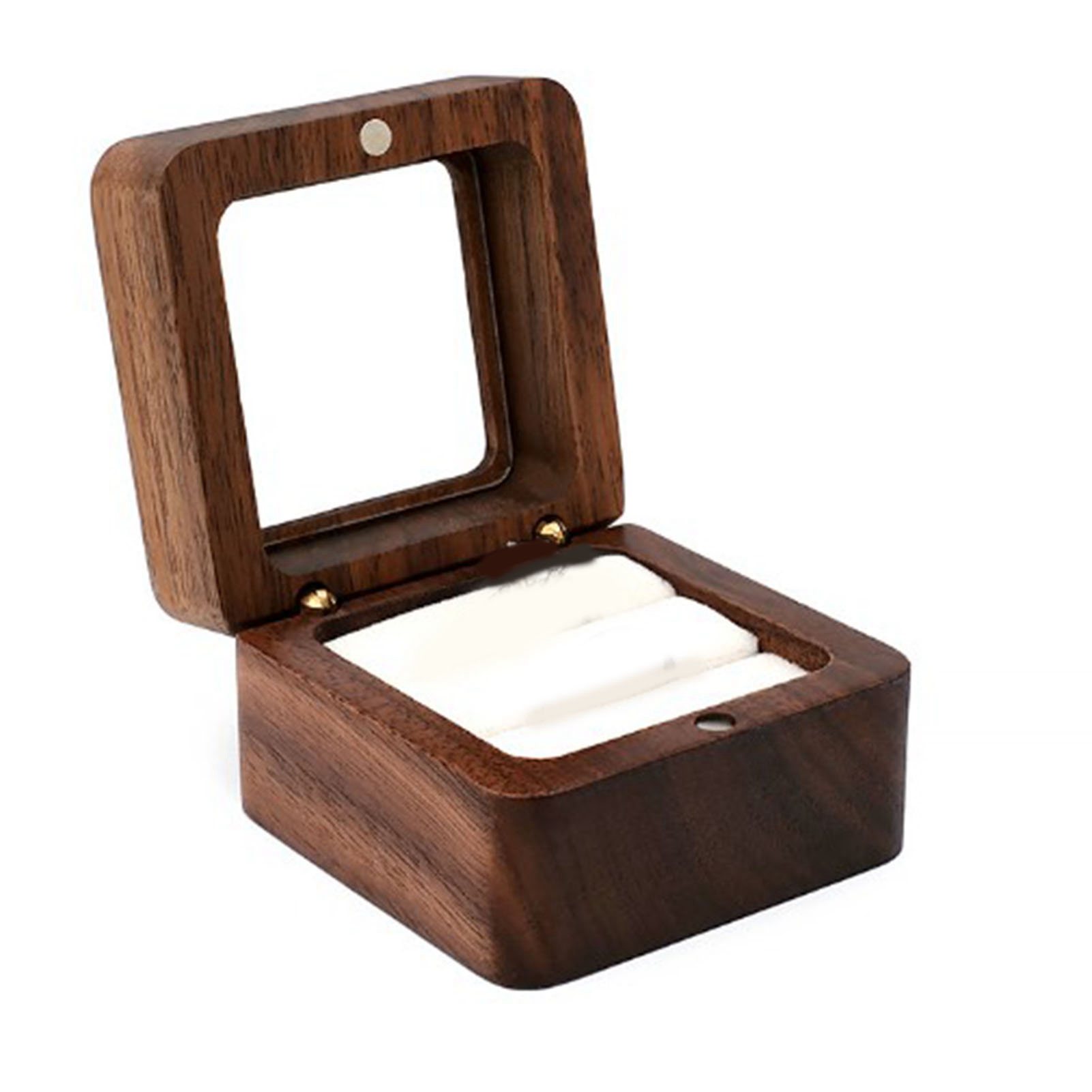 Walnut Wood Jewelry Gift Storage, Vintage Style Wooden Ring Box for ...