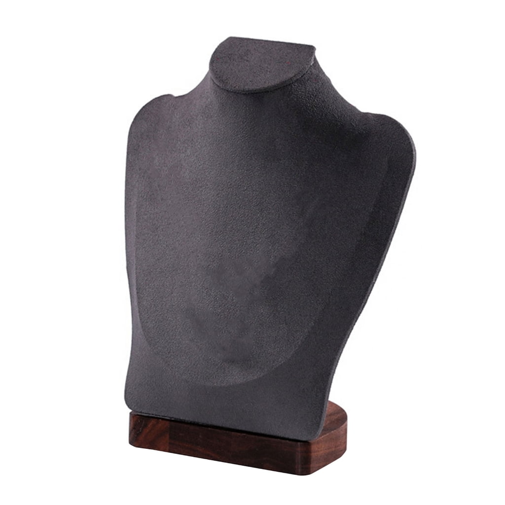 Walnut Wood Necklace Holder Display Stand for Neck Chains and Sweater ...