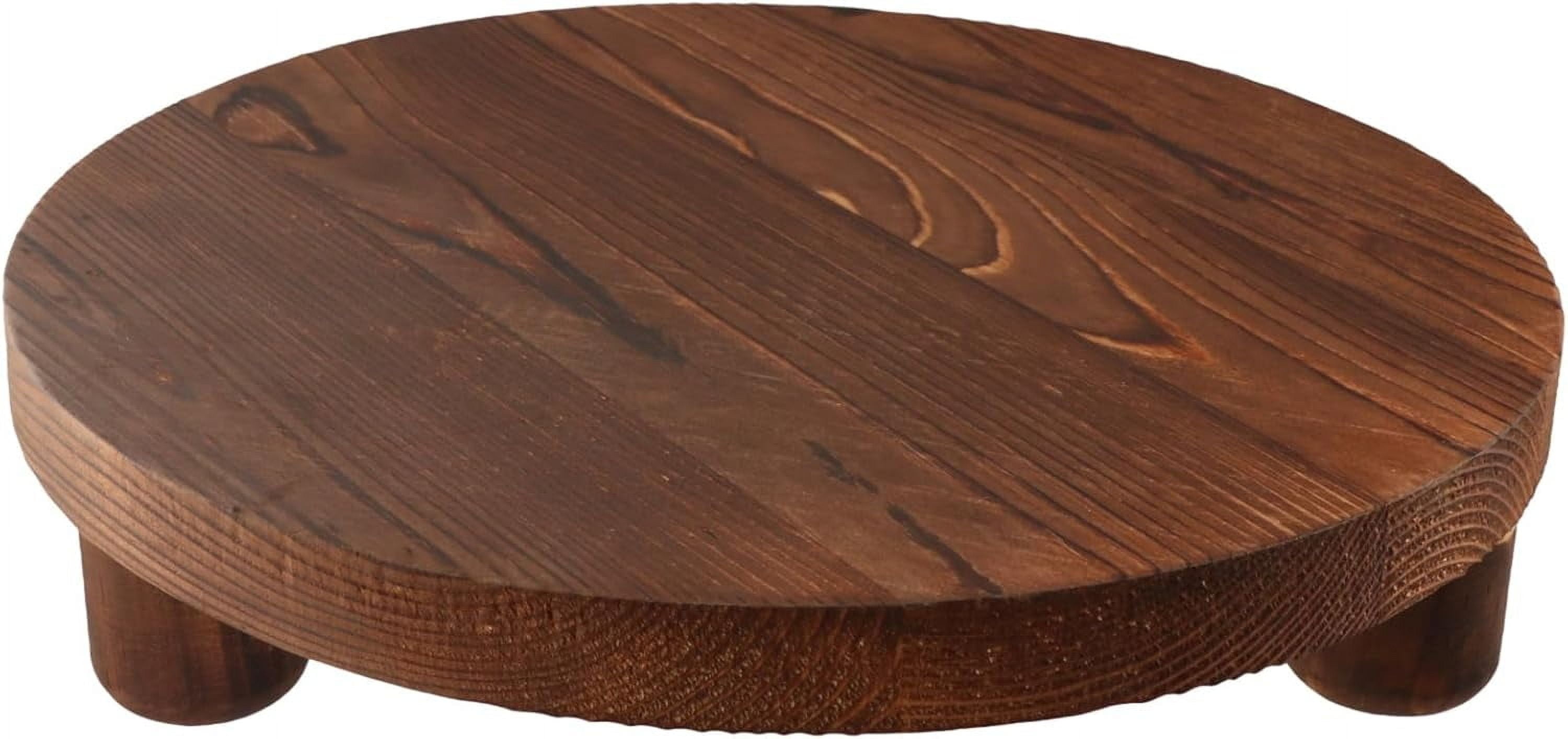Walnut Wood Pedestal Stand,Decorative Wood Riser Round Vintage Display ...