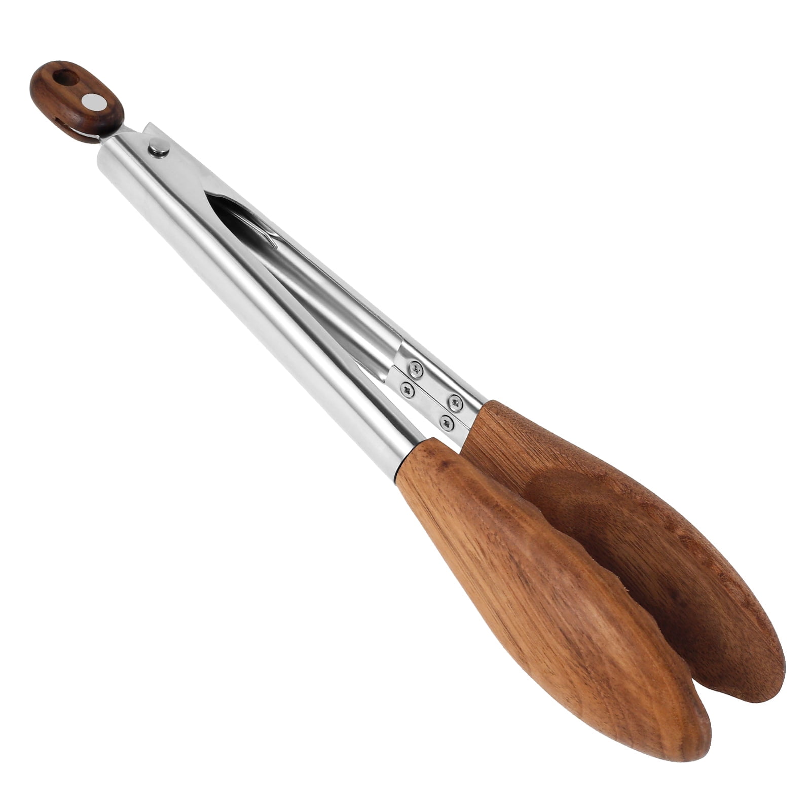 Walnut Wood Tong, Kitchen Wooden Tong with Stainless Steel Handle and ...