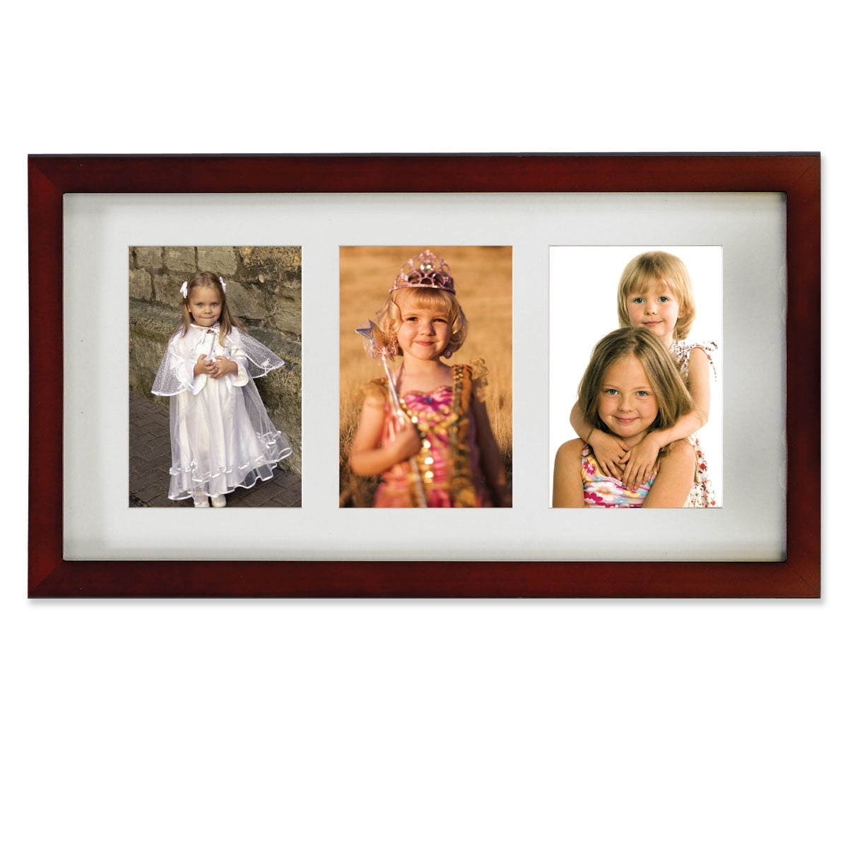 Walnut Wood Triple 4x6 Matted Picture Frame - Walmart.com