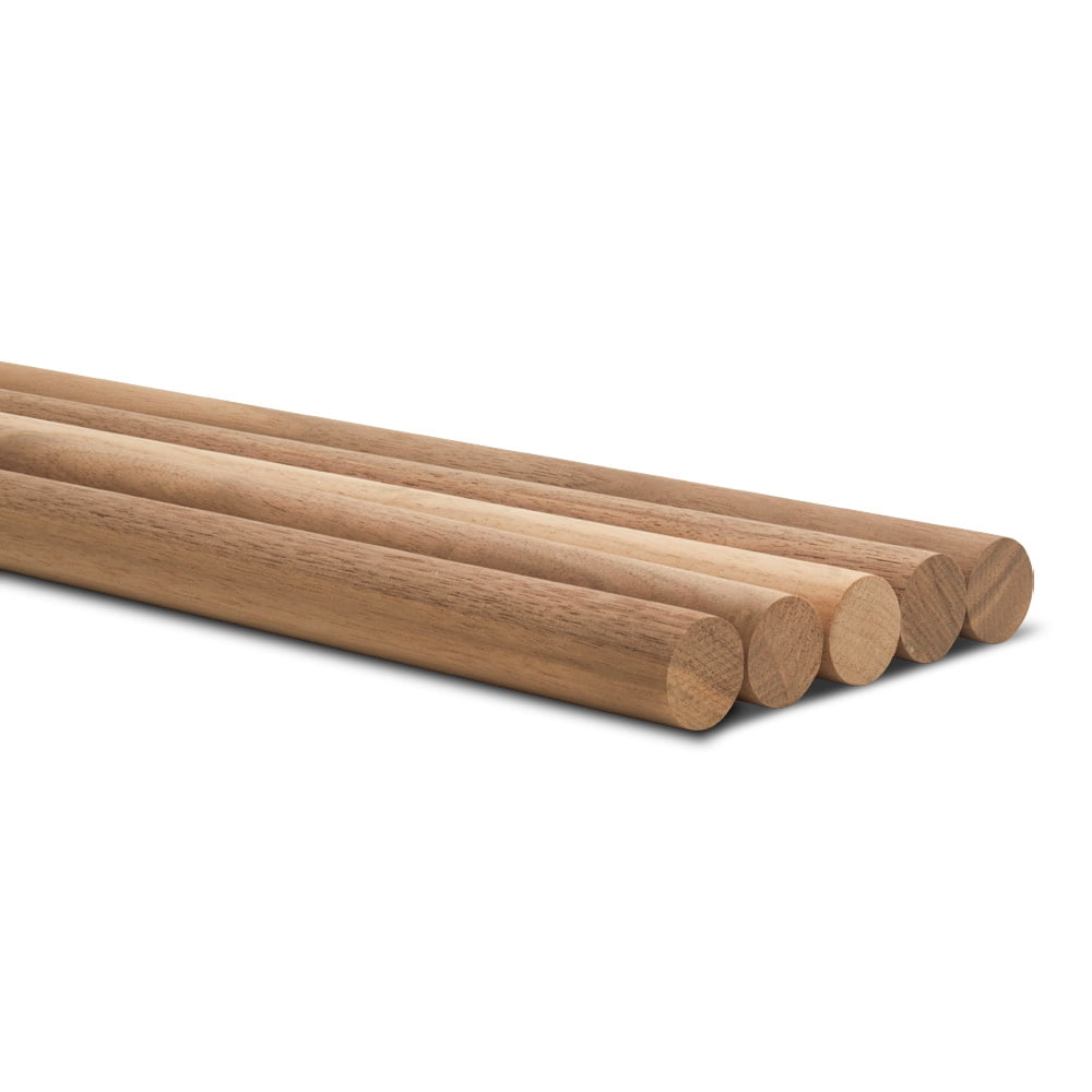 Walnut Wooden Dowel Rod 3/4 inch x 36 Pack of 5 Wooden Craft Sticks for ...