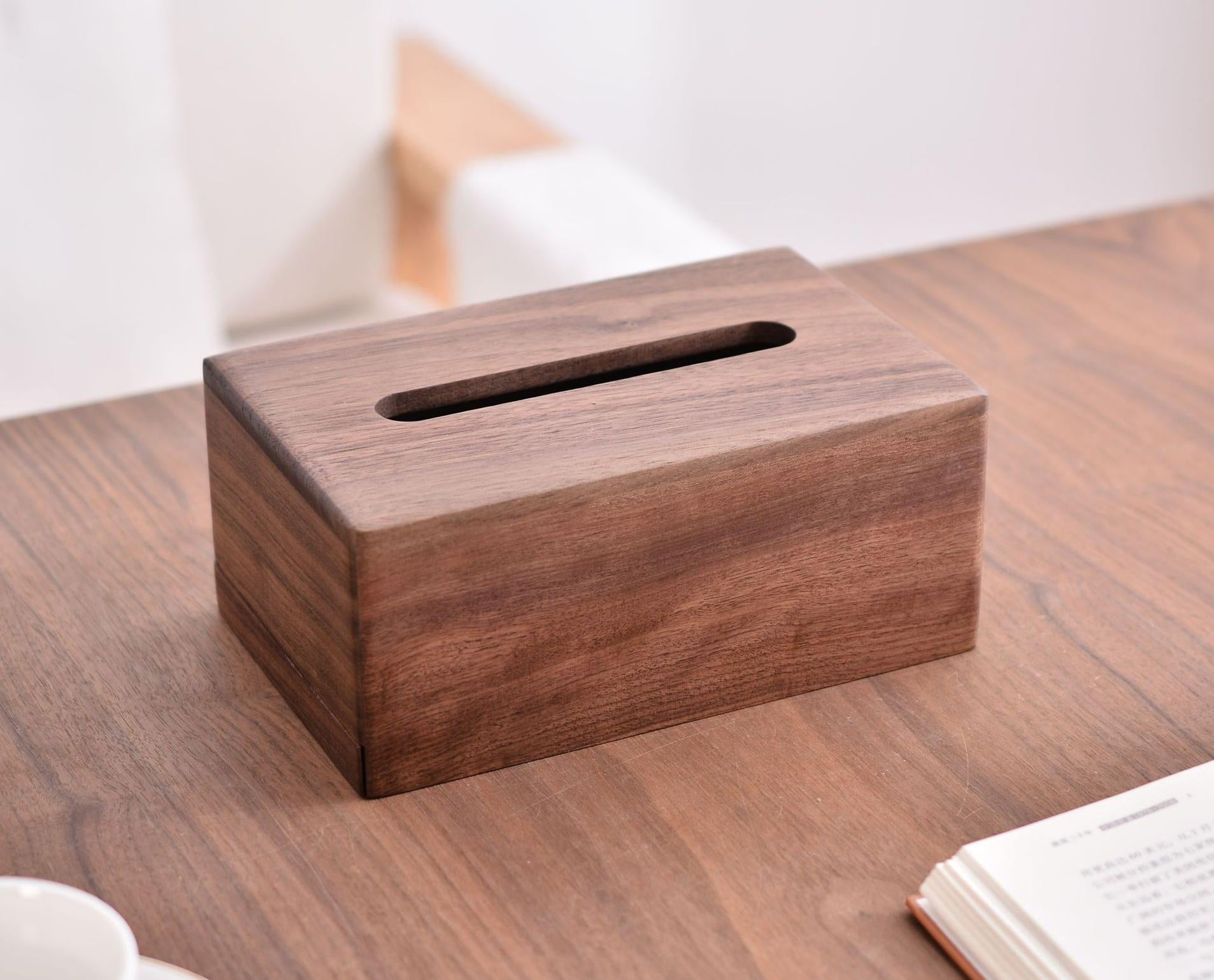 Walnut paper towel box Household living room multi-purpose solid wood ...
