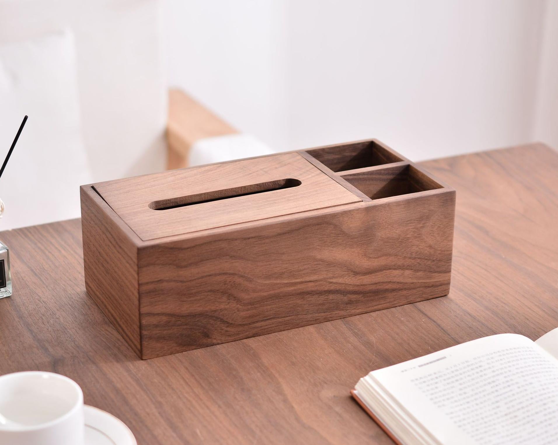 Walnut paper towel box Household living room multi-purpose solid wood ...