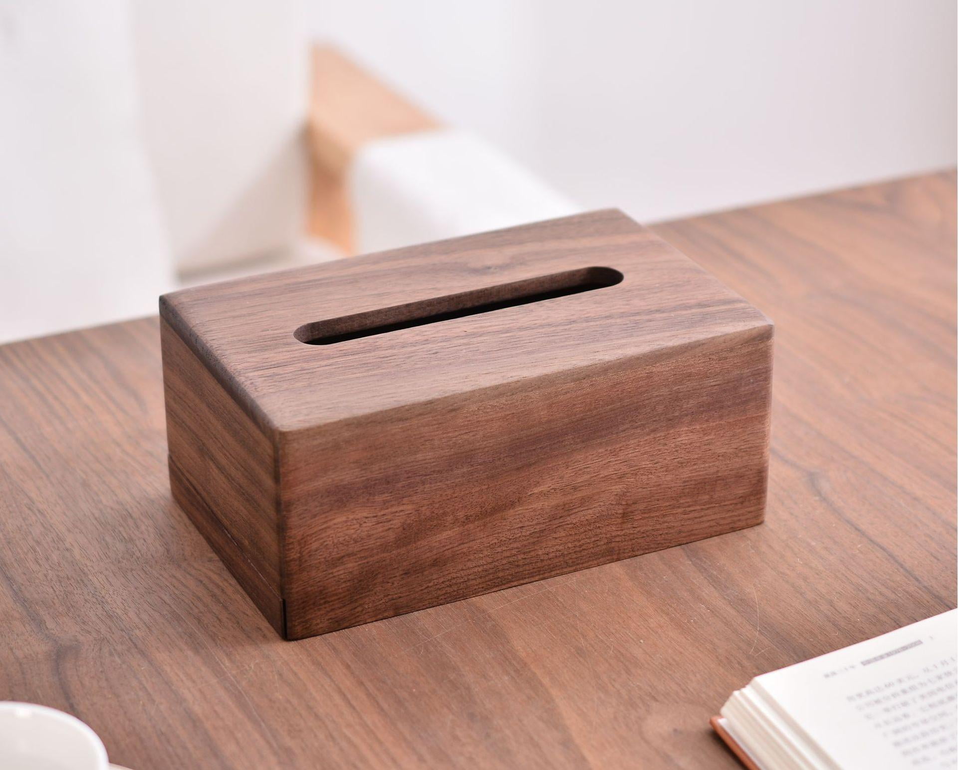 Walnut paper towel box Household living room multi-purpose solid wood ...