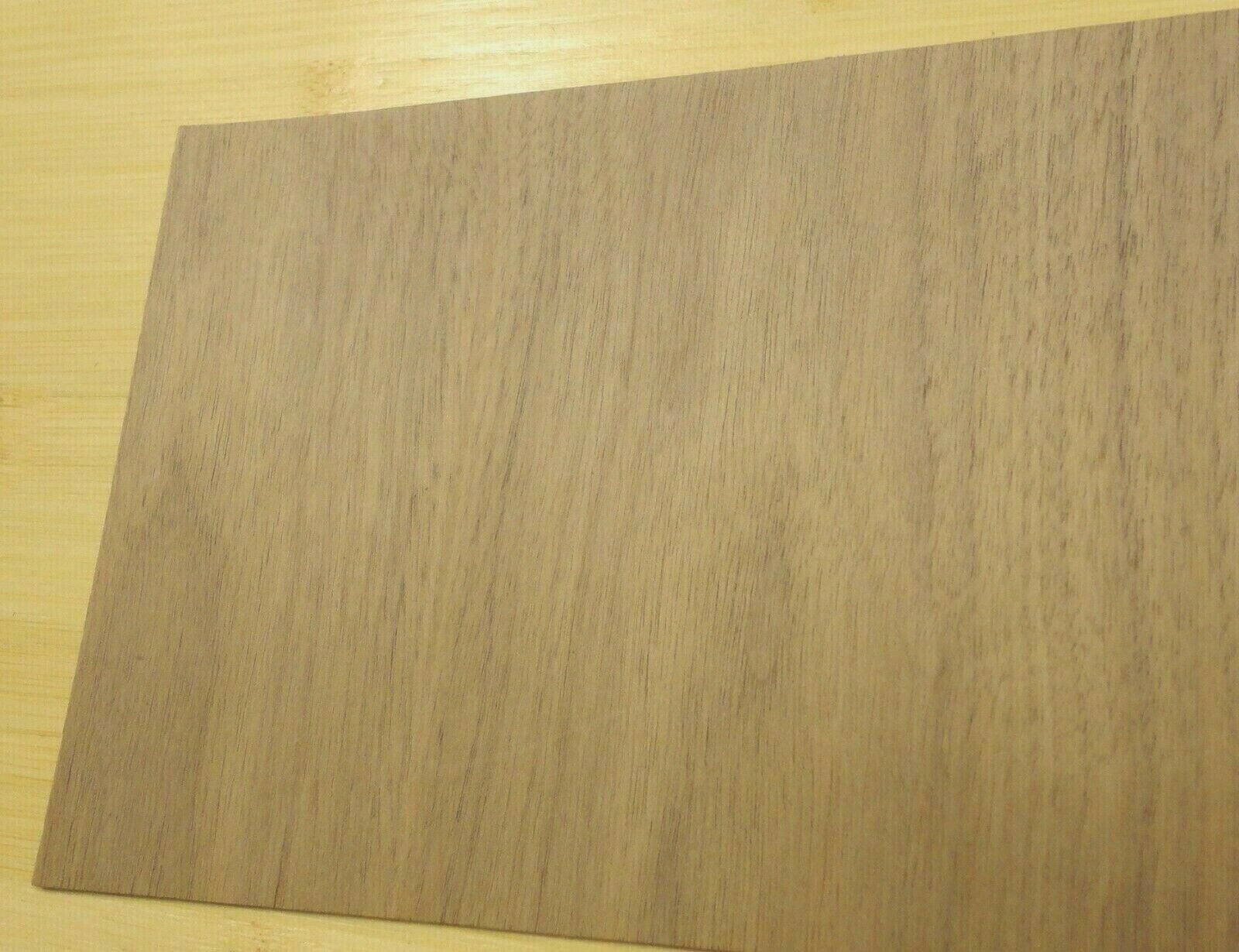 Walnut wood veneer sheet 8" x 5" on wood backer 1/25" thickness sample ...