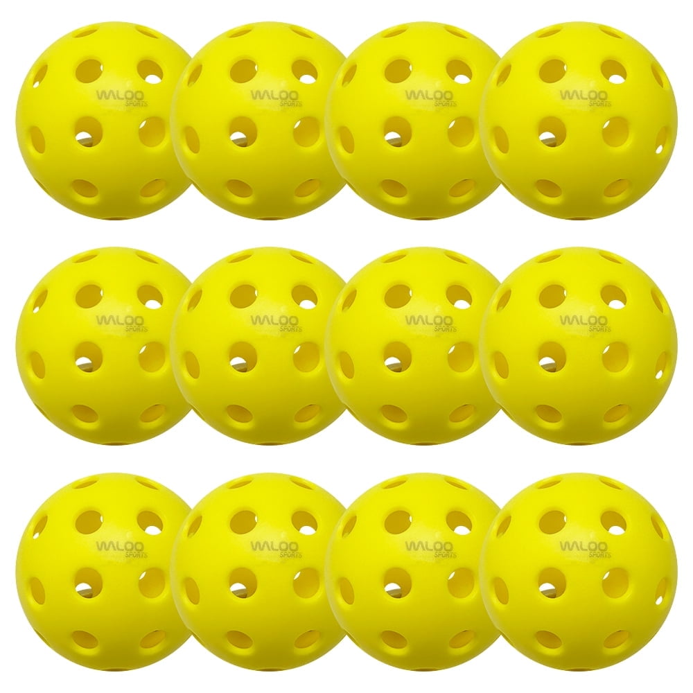 Waloo Outdoor Pickleball Balls - 12 Pc Set for All Skill Levels ...