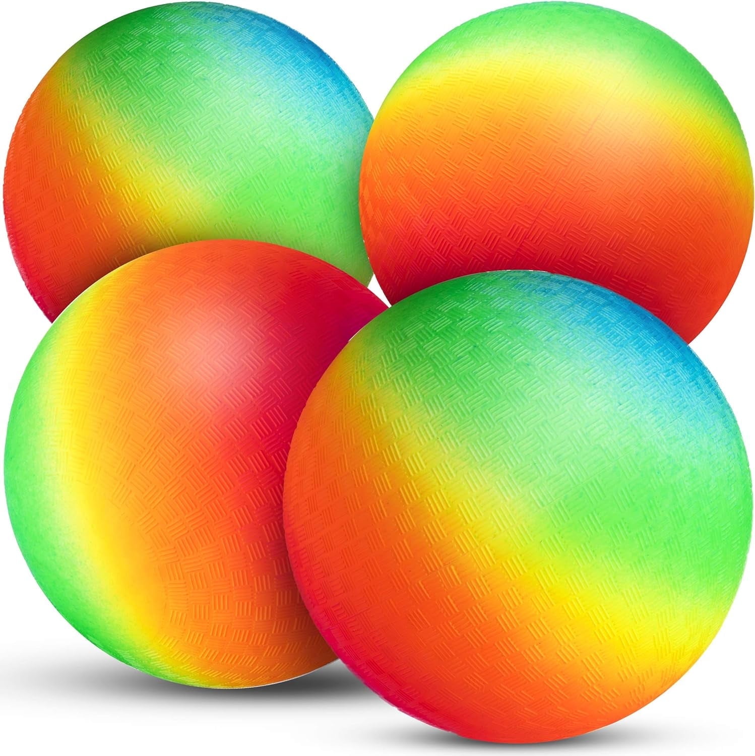 Waloo Rainbow Kick Balls, 9-Inch PVC, Outdoor Fun Set with Pump, 4-Pack ...