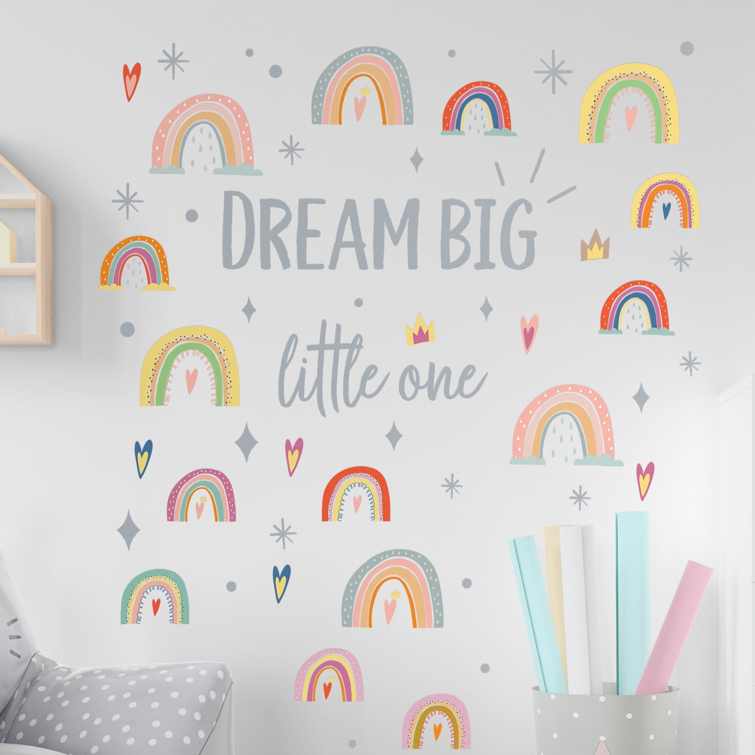 Walplus Colorful Rainbows Dream Big Kids Wall Stickers Nursery Décor ...