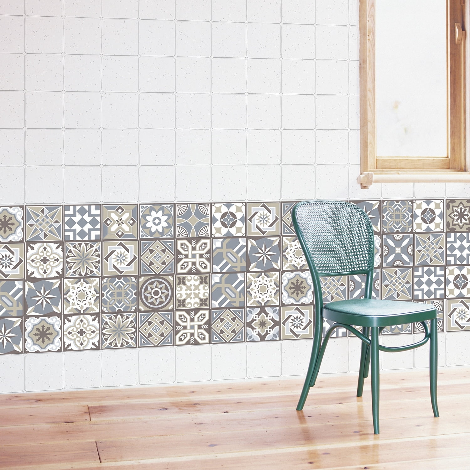 Walplus Limestone Spanish Tile Stickers Peel and Stick Wall Sticker ...