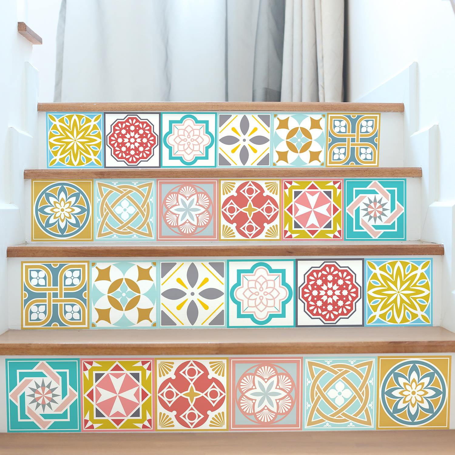 Walplus Peel and Stick Backsplash Malia Colourful Wall Tile Decals 48 ...