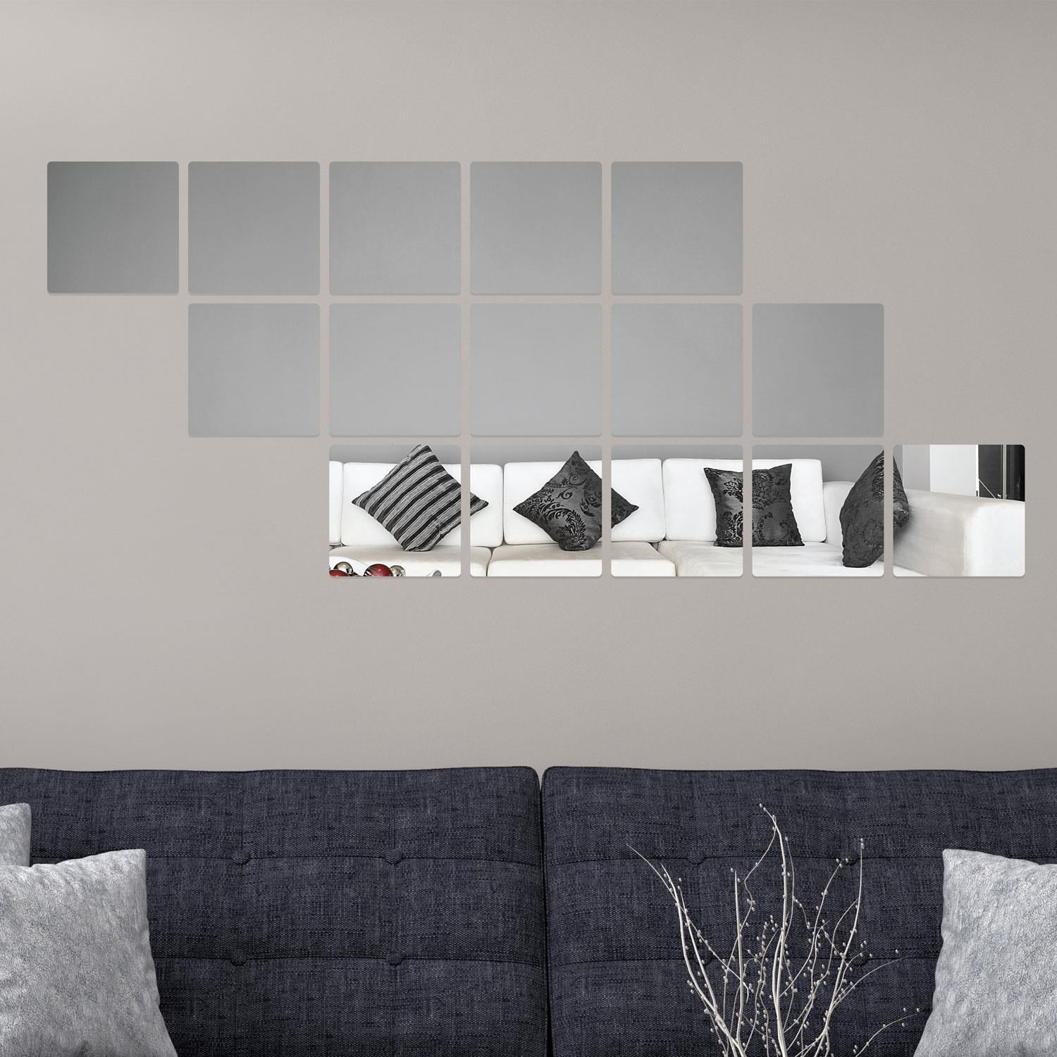 Walplus Rounded Square Removable Acrylic Mirror Art Living Room ...