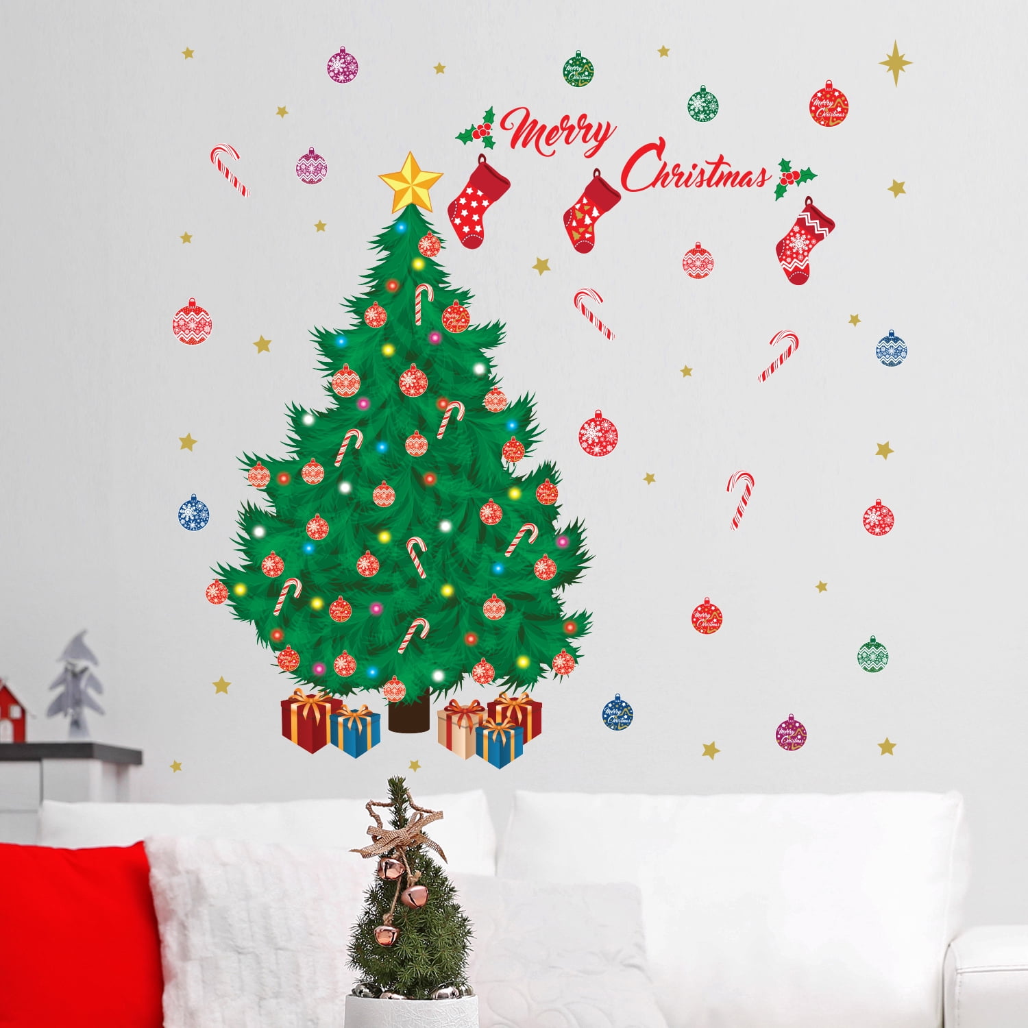 Walplus Self Adhesive Christmas Quote Tree Set Home Decor Wall Decals ...