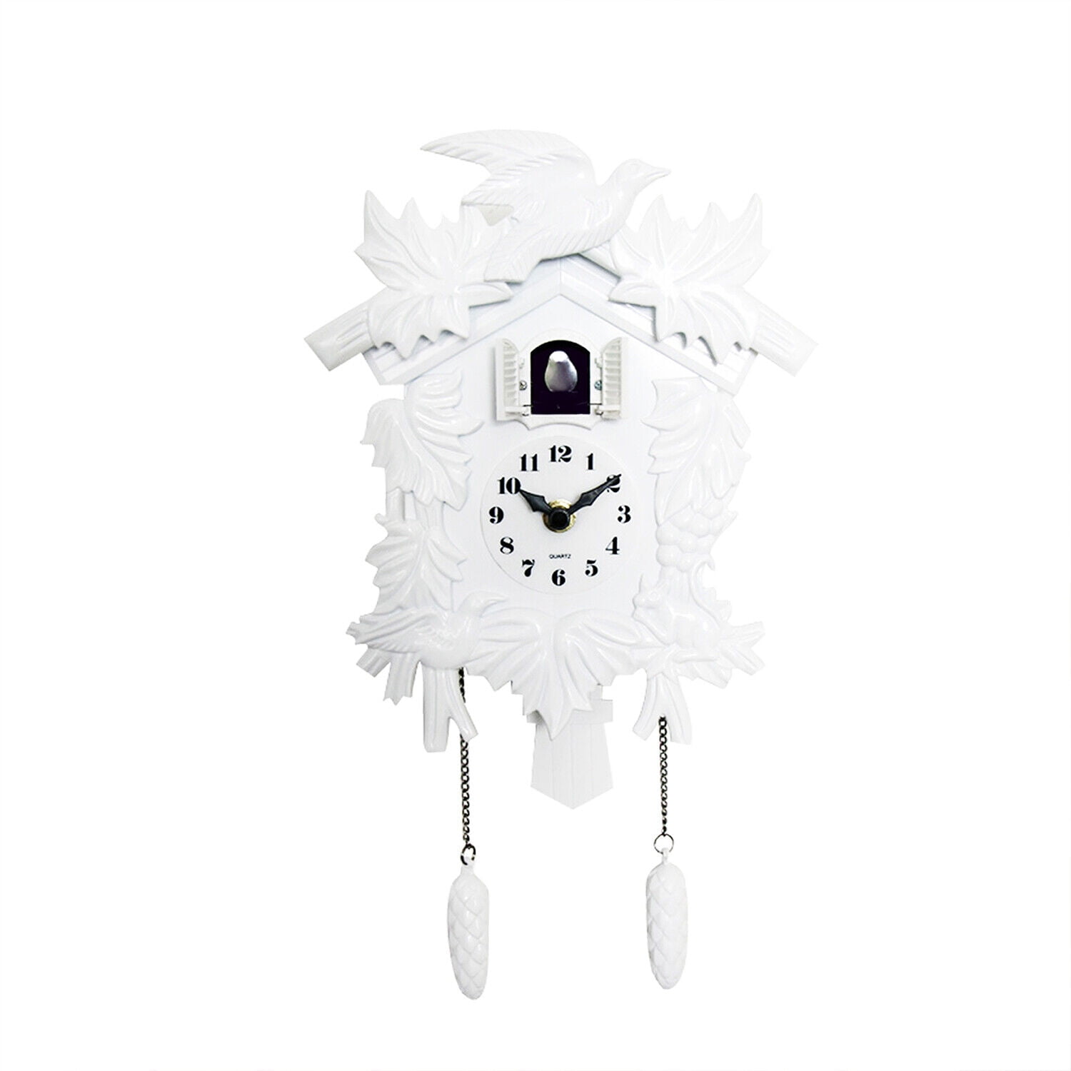 Walplus White Vintage Cuckoo Clock Bird Pendulum Wall Clock 2-Year ...