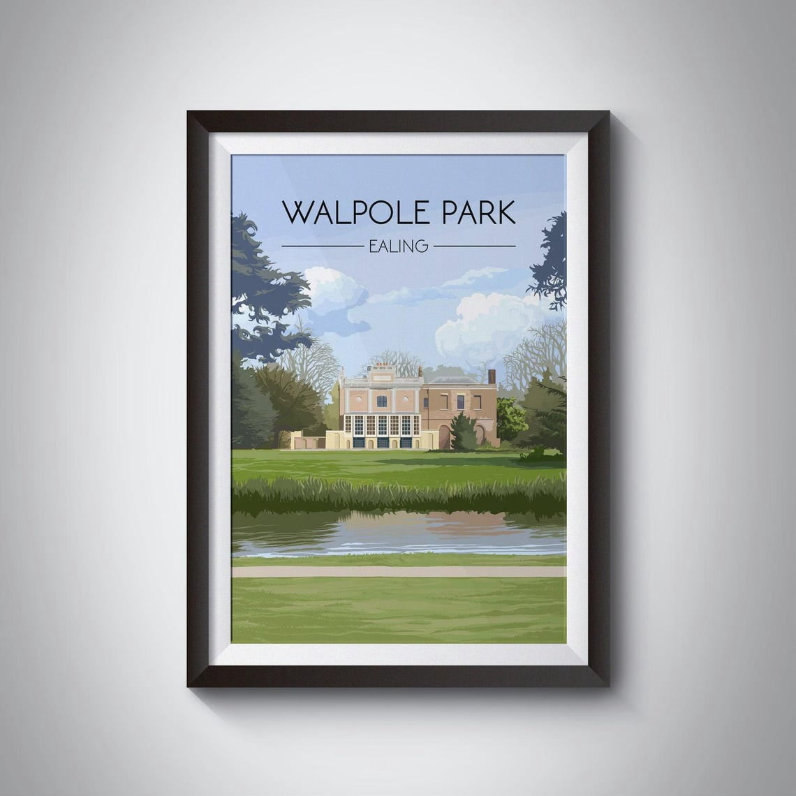Walpole Park Ealing London Pitzhanger Manor House Art, Unframed Canvas ...