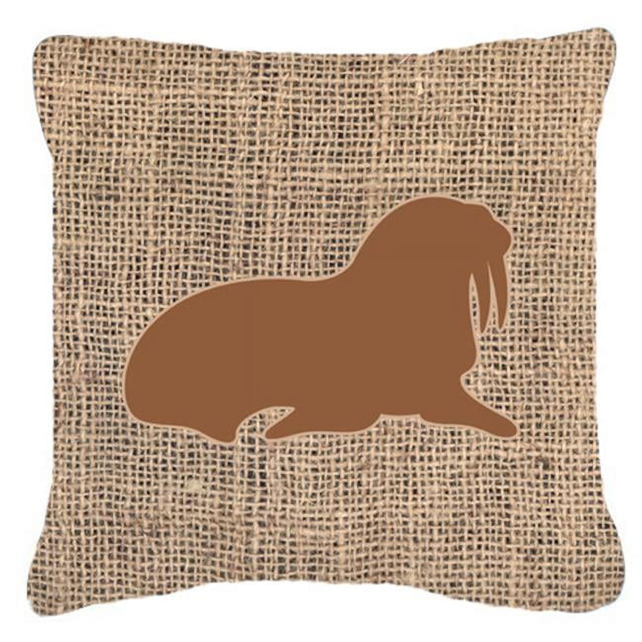 Walrus Burlap and Brown Indoor & Outdoor Fabric Decorative Pillow ...