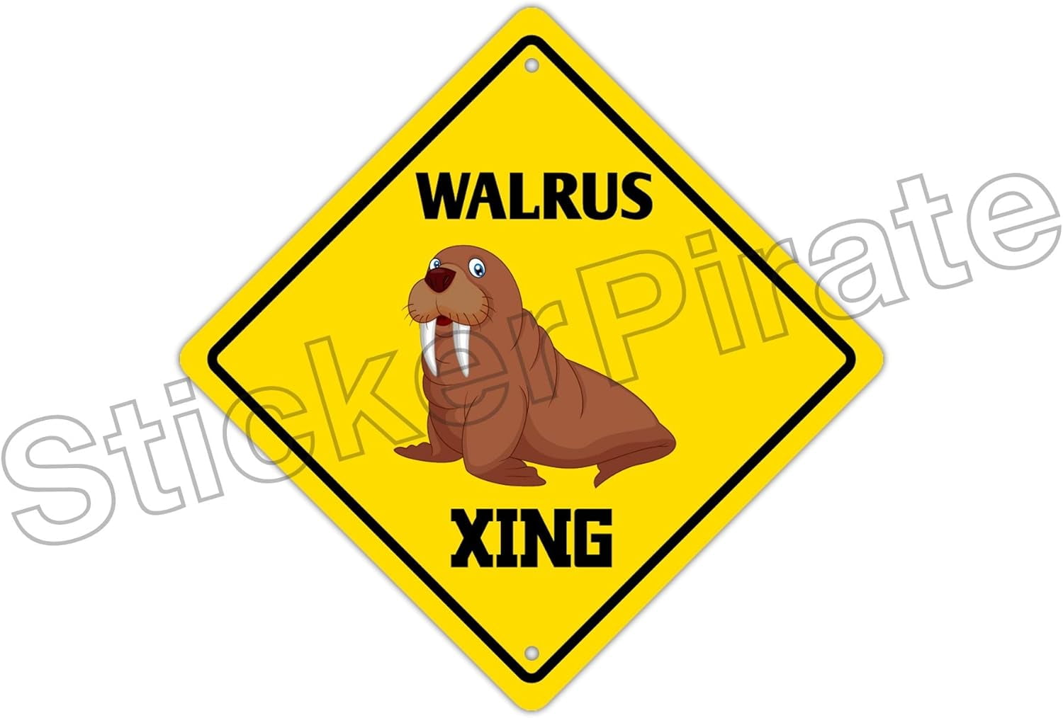 Walrus Crossing Funny Metal Novelty Sign Aluminum - Walmart.com