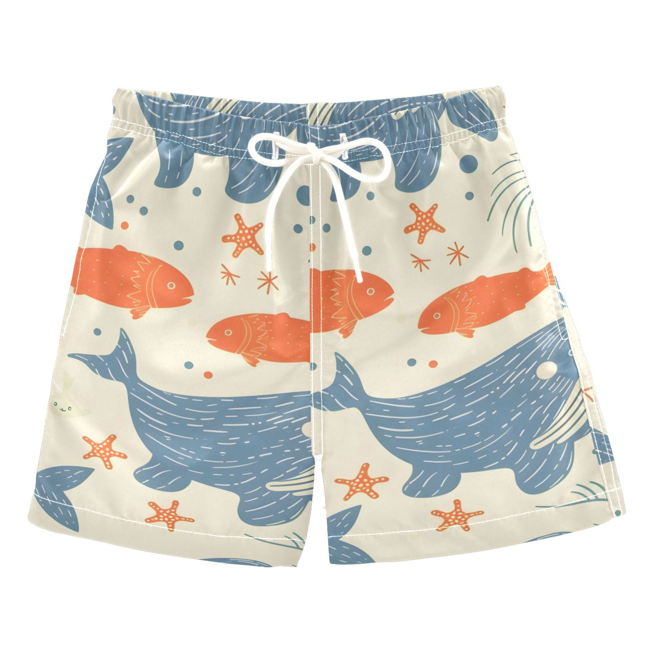 Walrus Fishes and Sea Stars Boys' Swim Trunks Board Shorts Beach Pants ...