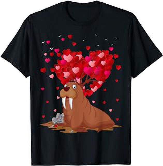 Walrus Lover Heart Shape Funny Walrus Valentine's Day T-Shirt - Walmart.com