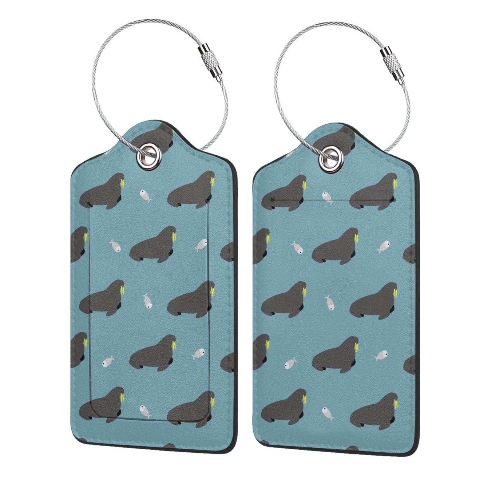 Walrus Pattern Luggage Tags for Suitcase Tags Identifiers with Privacy ...