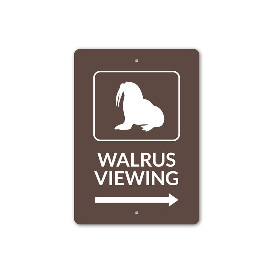 Walrus Viewing Directional Guide Sign Walrus Watching Sign Beach Metal ...