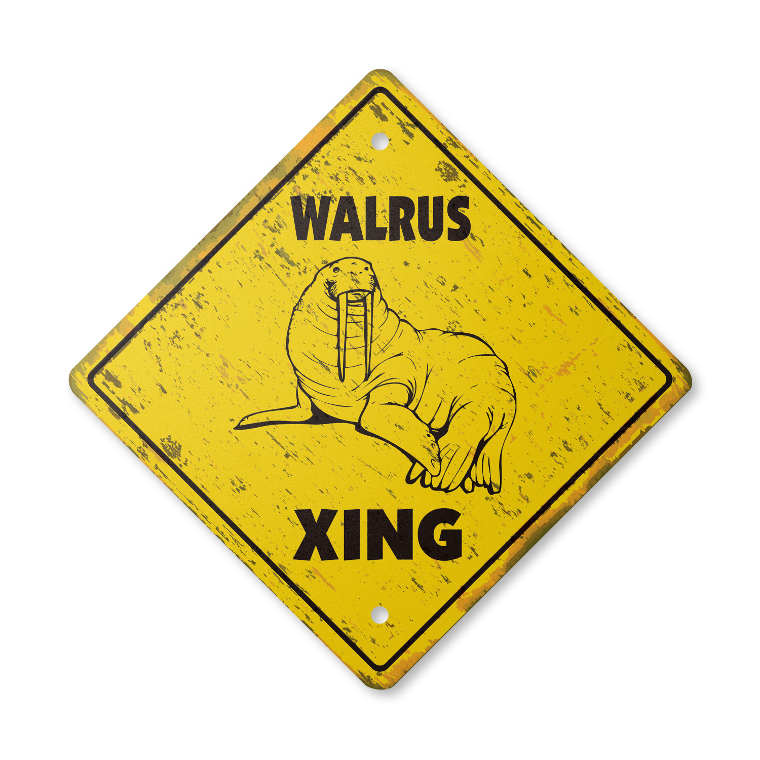 Walrus Vintage Crossing Sign Zone Xing | Indoor/Outdoor Plastic | 12 ...