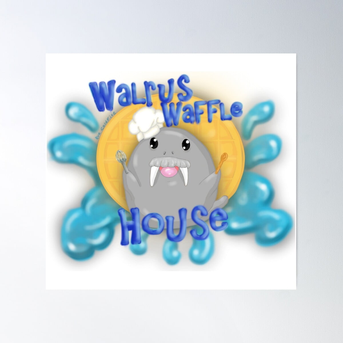 Walrus Waffle House Poster Wall Art, Modern Wall Decor For Living Room ...