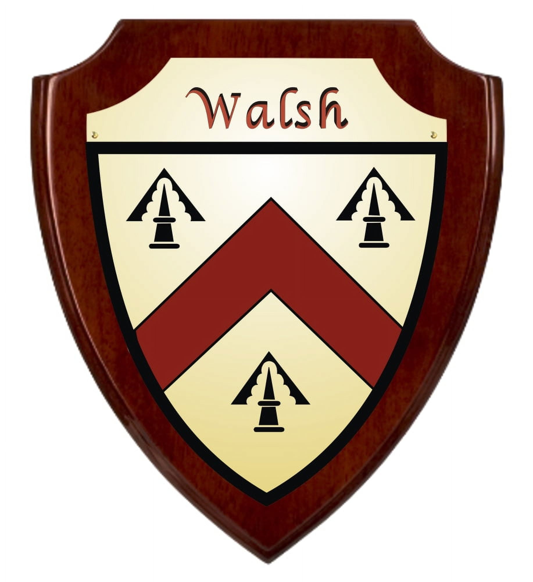 Walsh Irish Coat of Arms Shield Plaque - Rosewood Finish - Walmart.com