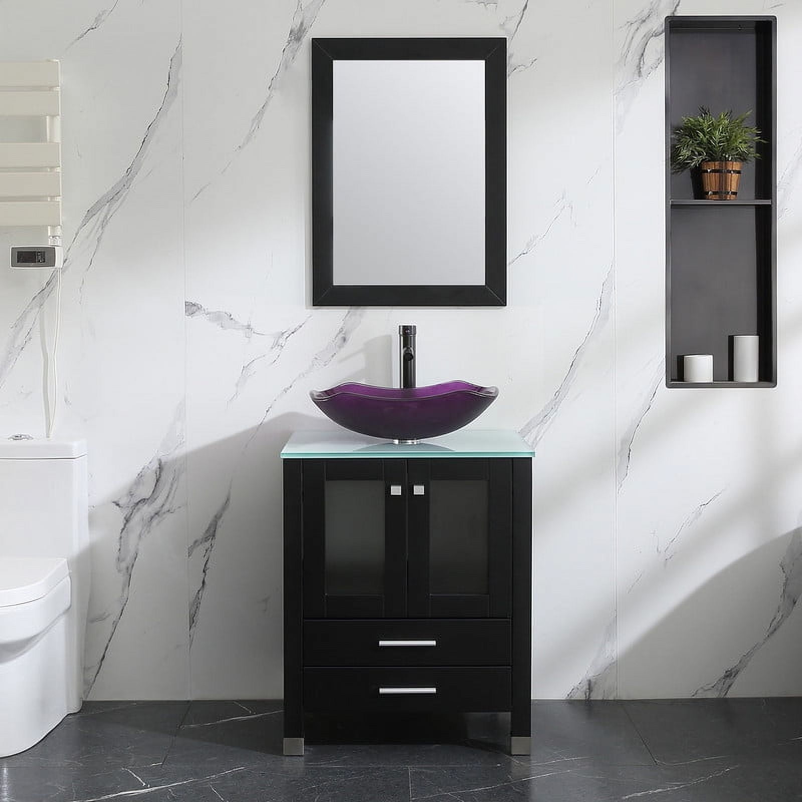 Walsport 24" Luxurious Bathroom Vanity with Purple Sink Combo Cabinet ...