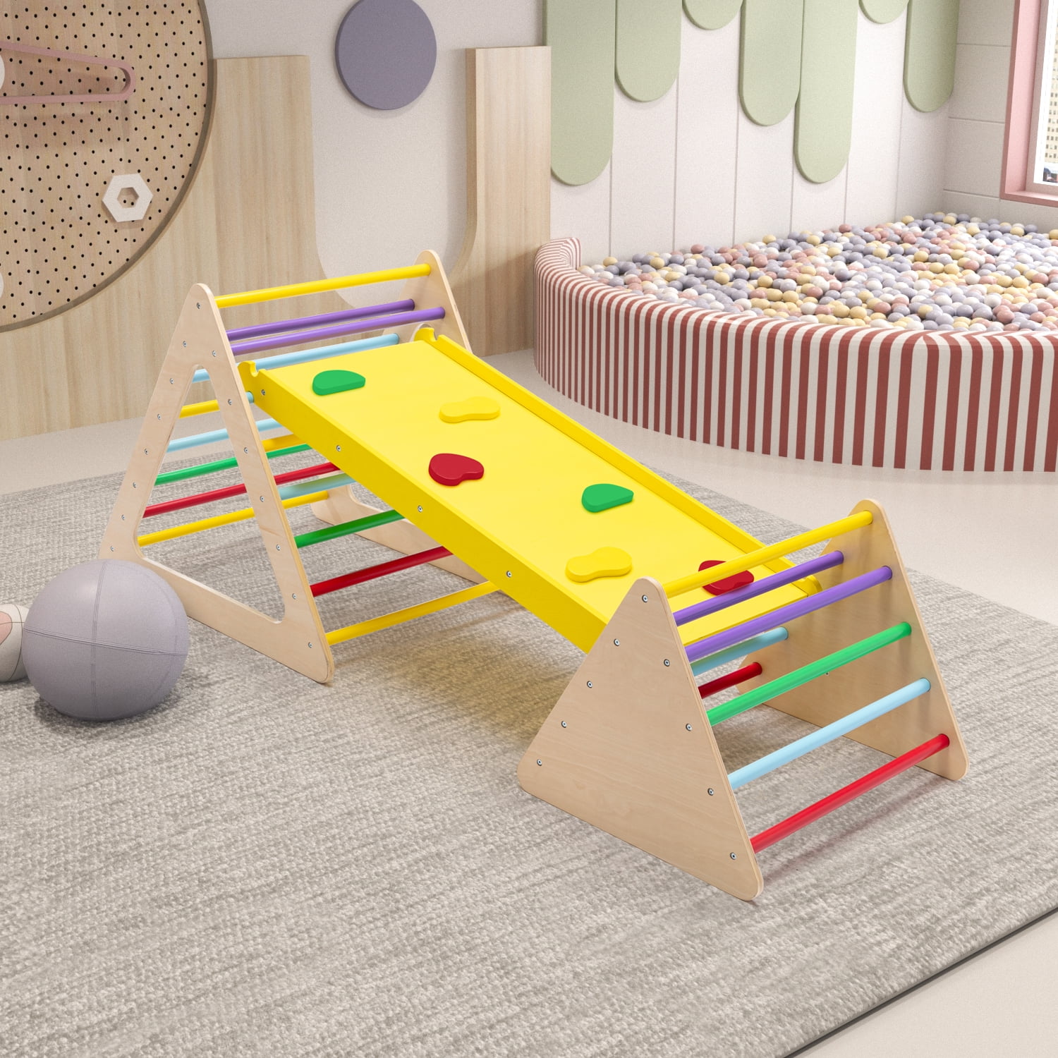 Walsport 3 in 1 Baby Triangle Climber with Ladder Sliding and Climbing ...