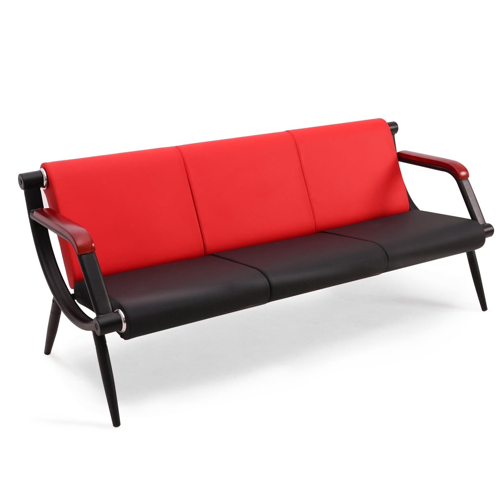 Walsport Faux Leather Waiting Room Chair Reception Sofa with Metal ...