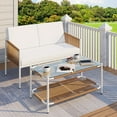 Walsunny 2 Piece Outdoor Wicker Patio Furniture Conversation Set, All ...