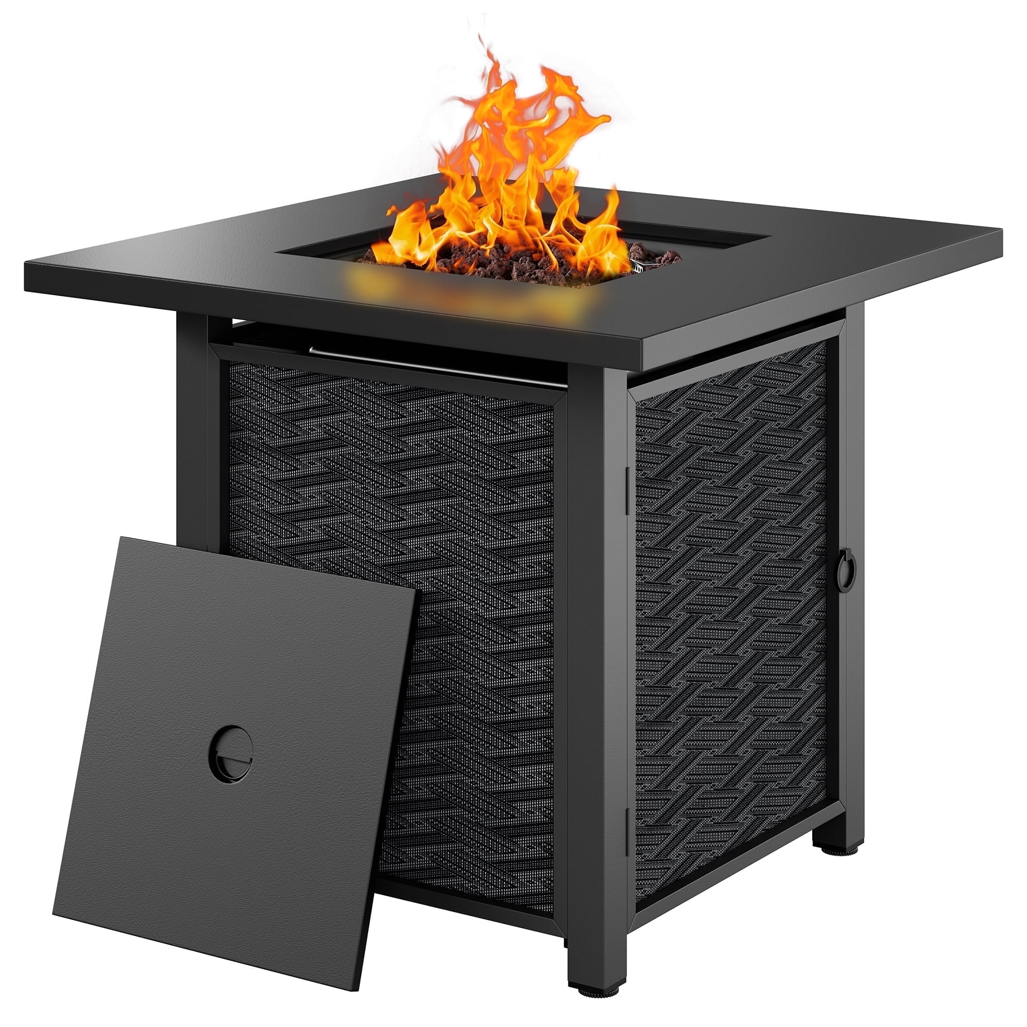 Walsunny 28" Propane Fire Pit Table 50,000 BTU Steel Gas Fire Pit with ...