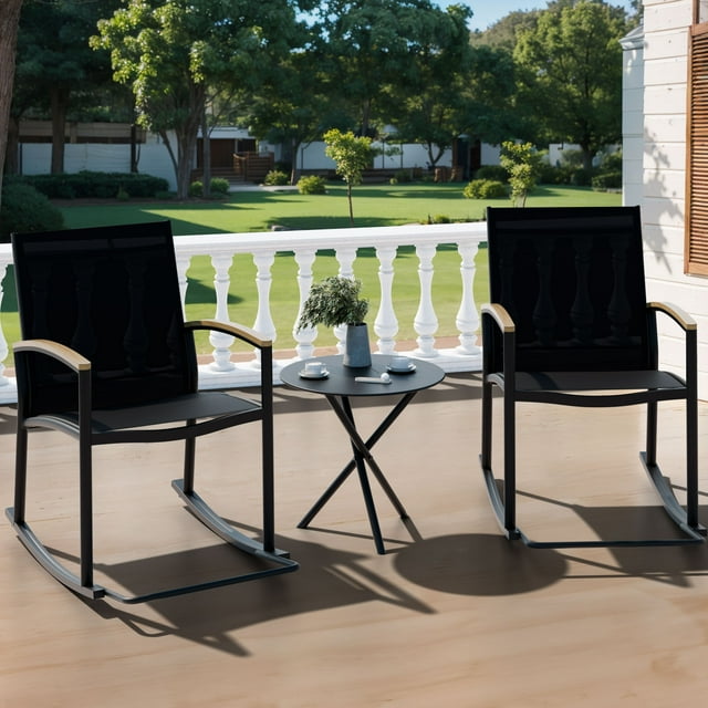 Walsunny 3 Pieces Patio Set Outdoor Patio Furniture Sets Modern Rocking ...