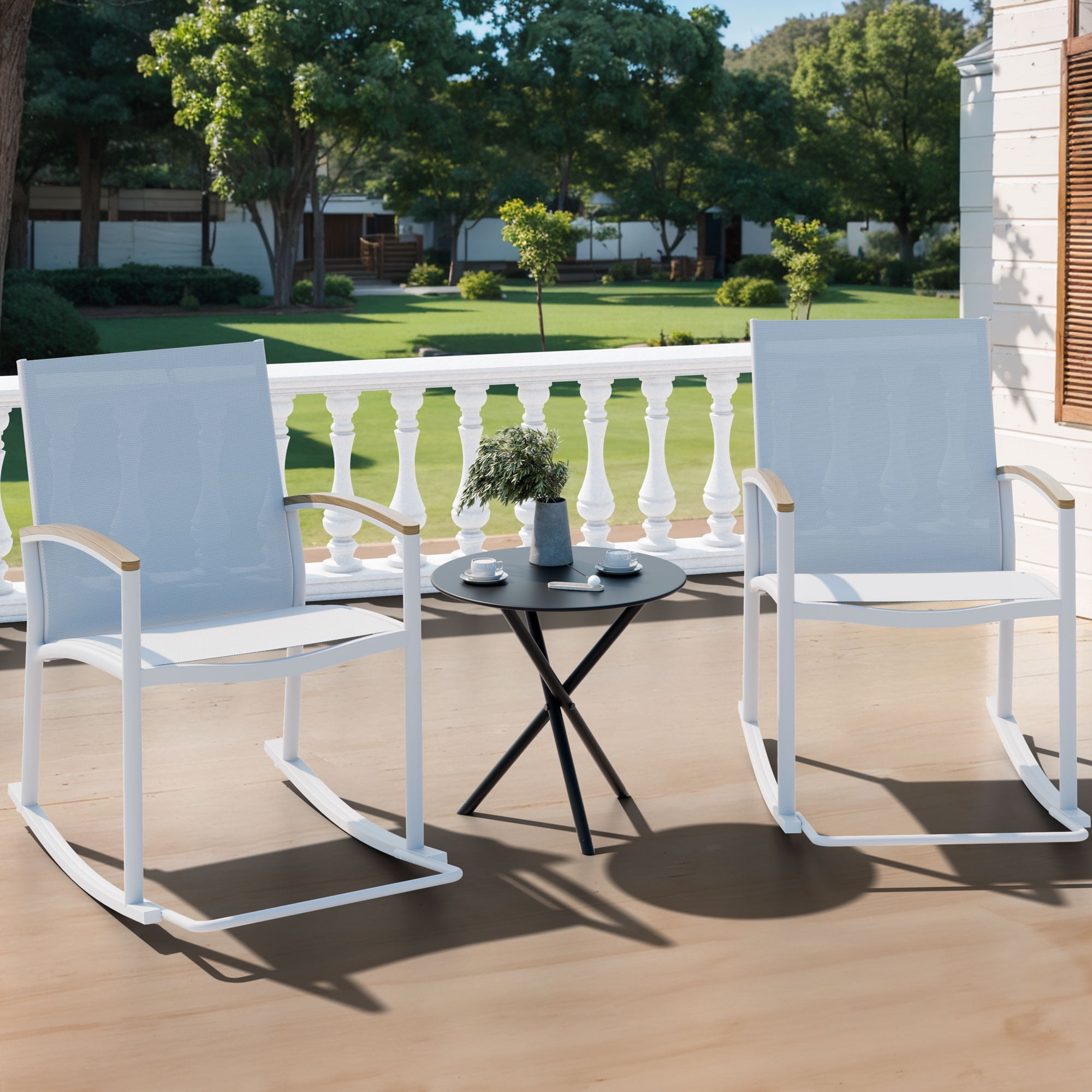 Walsunny 3 Pieces Patio Set Outdoor Patio Furniture Sets Modern Rocking ...