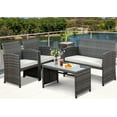Walsunny 4 Piece Patio Ratten Set Outdoor Furniture Set Wicker ...
