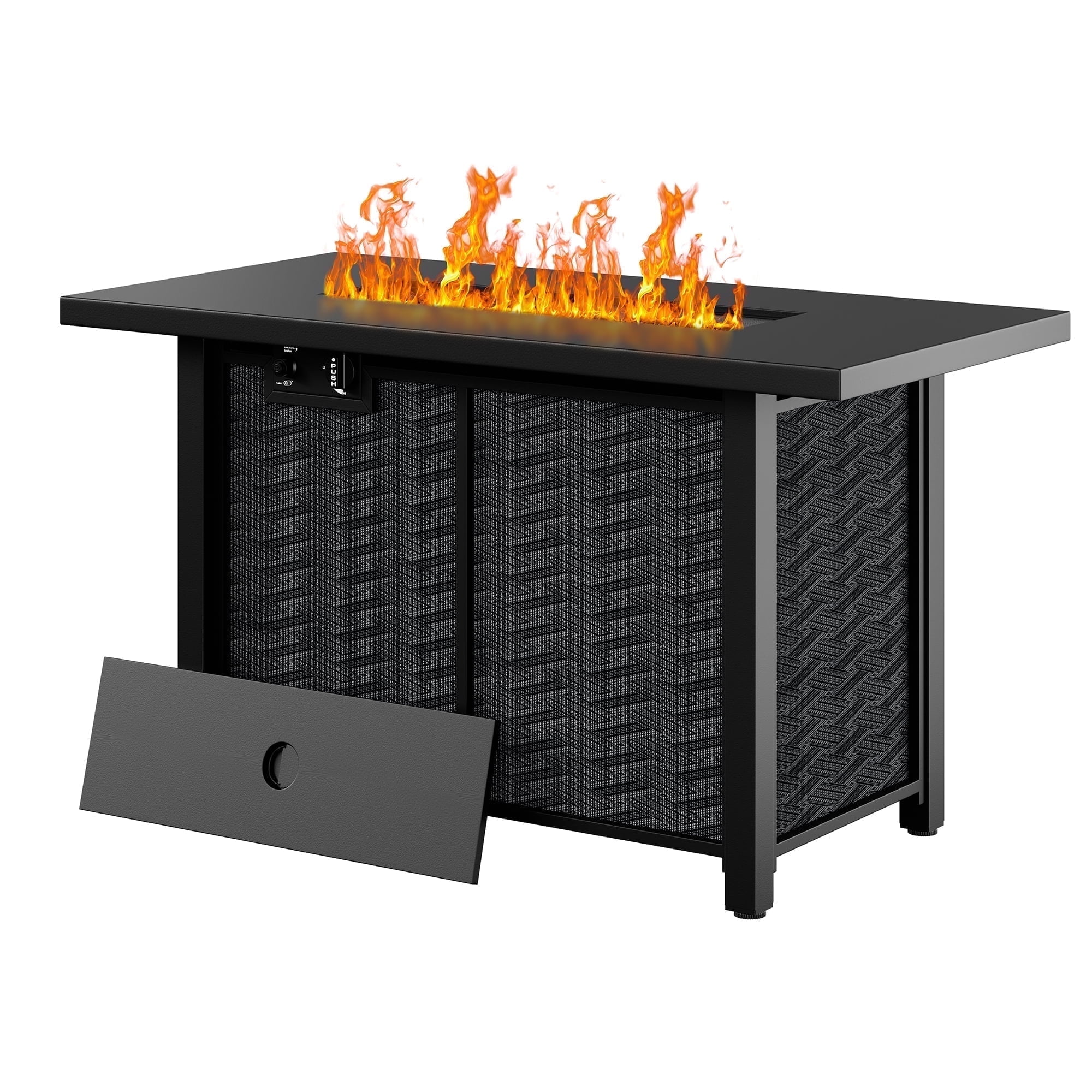 Walsunny 43" Propane Fire Pit Table 50,000 BTU Steel Gas Fire Pit with ...