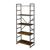 Walsunny 5 Tiers Bookshelf Classically Tall Bookcase Shelf Industrial ...