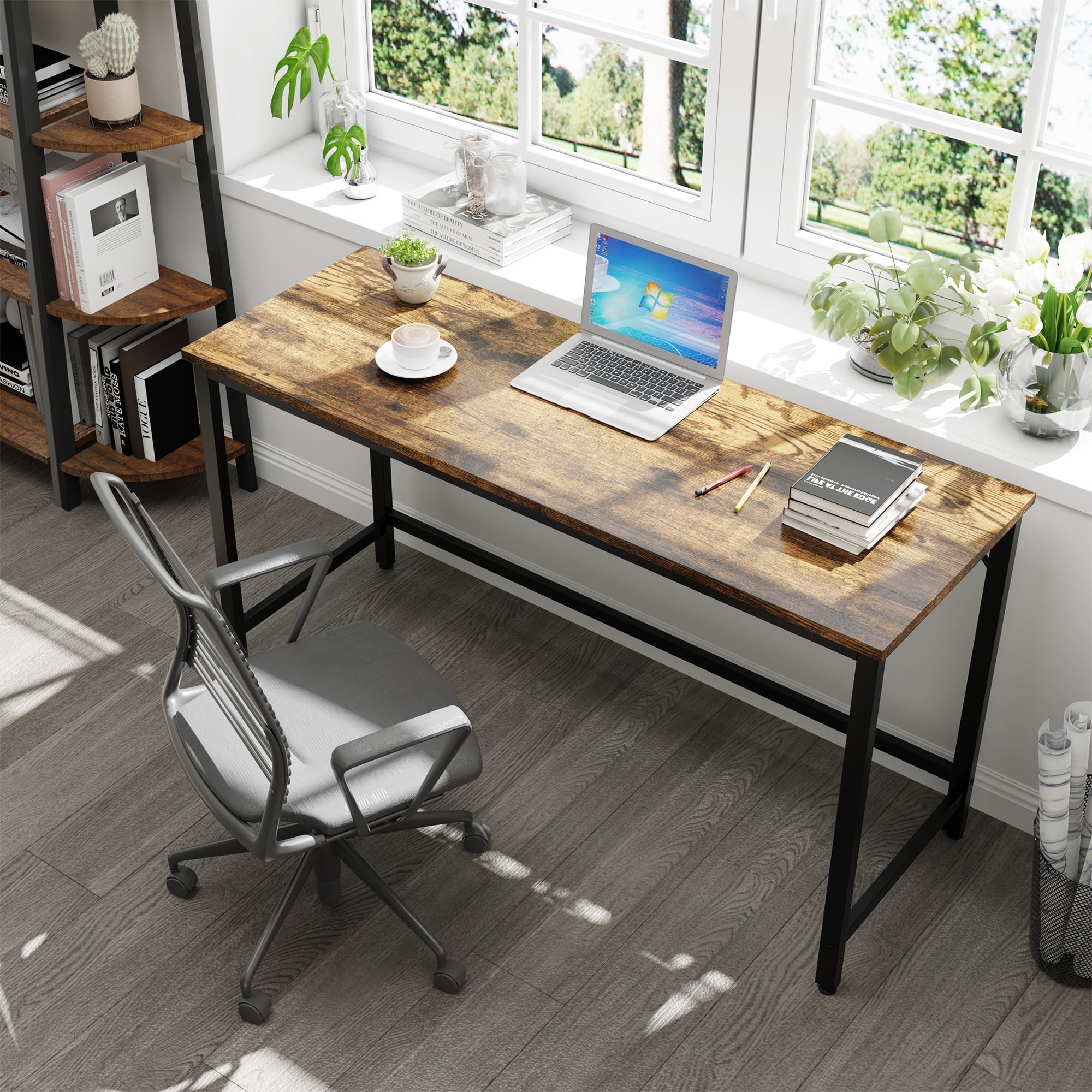 Walsunny 55 inch Computer Gaming Desk Home Office Writing Desks Large ...