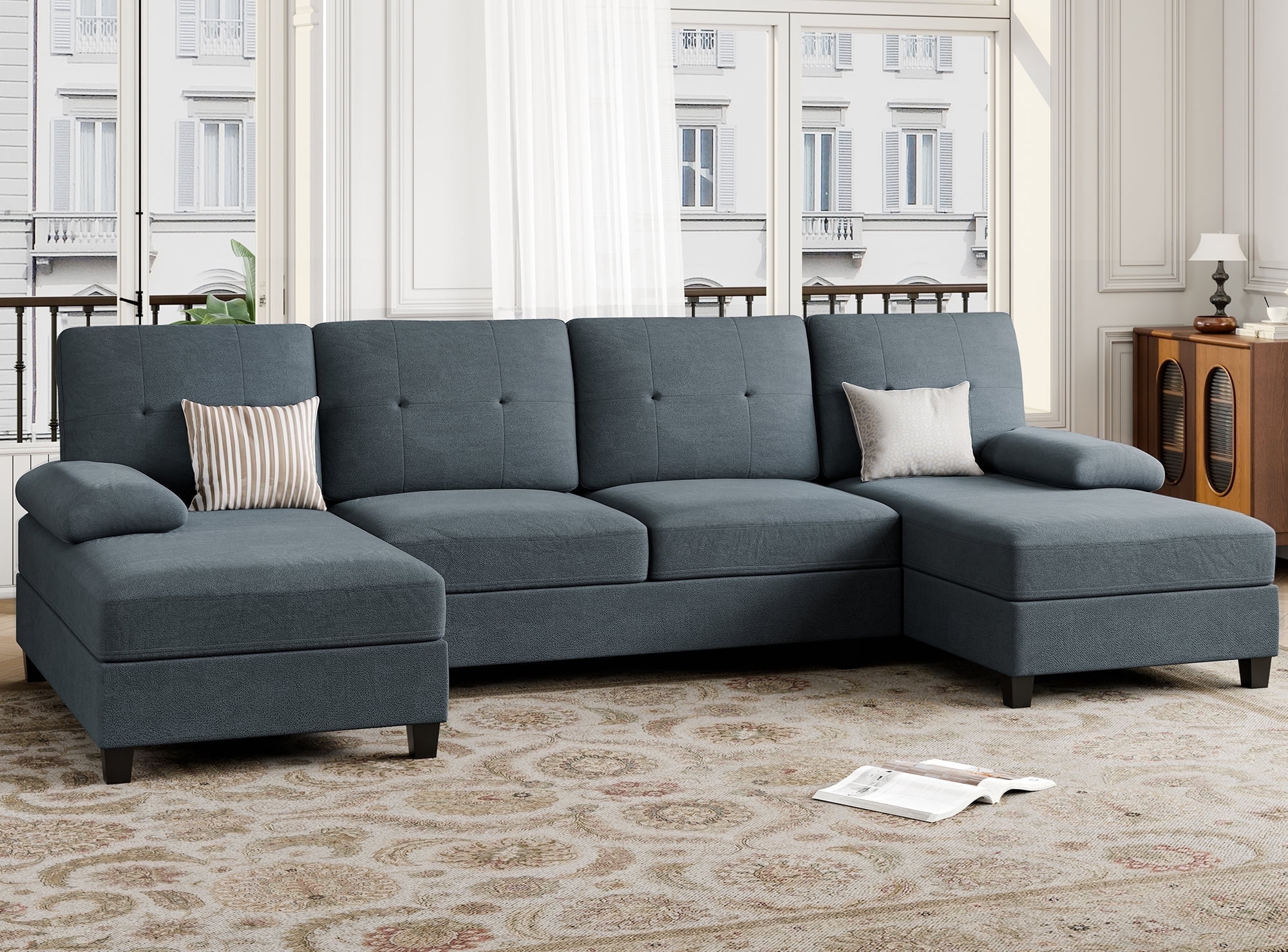 Conrad - Adjustable Sofa Espresso PU - Walmart.com