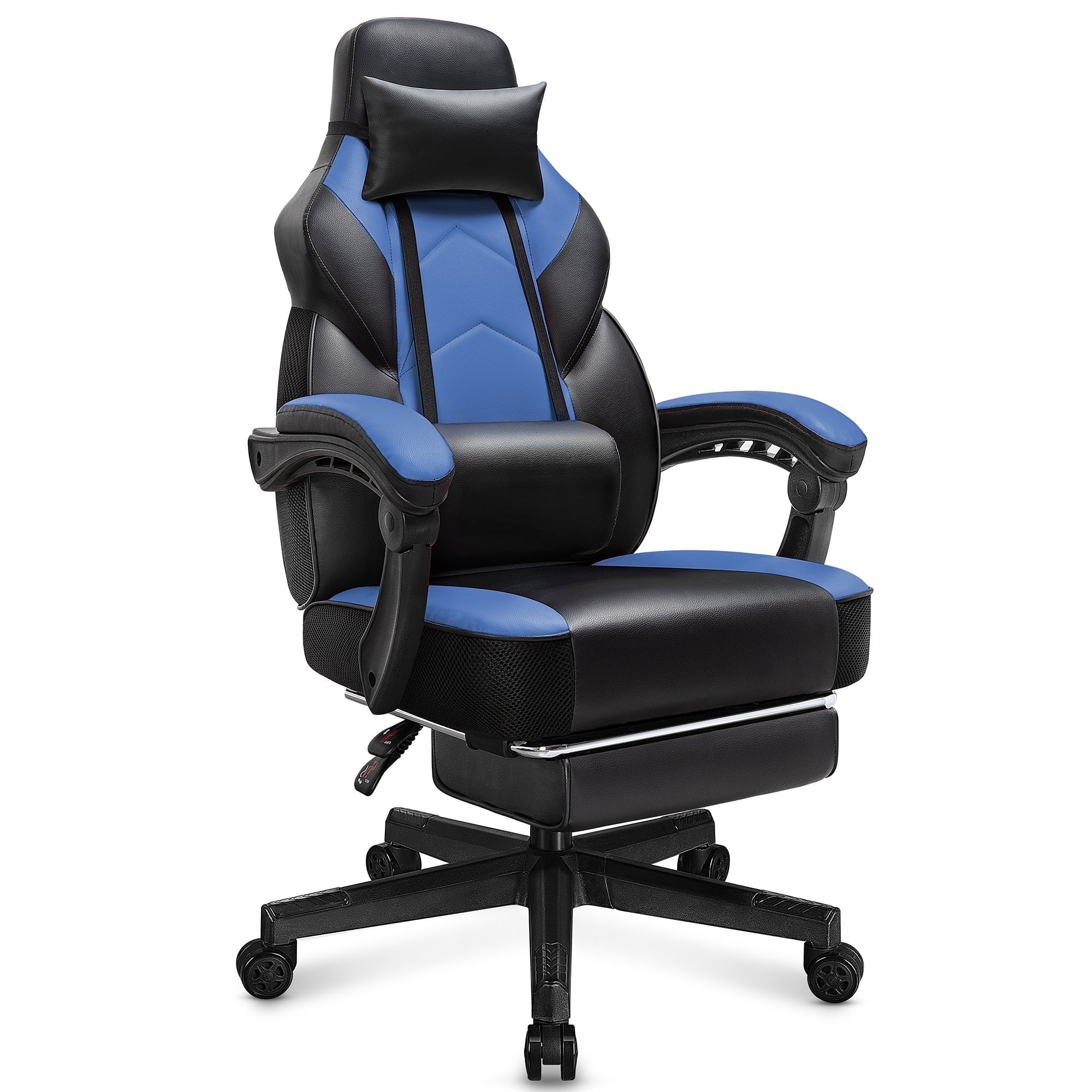 Walsunny Gaming Chairs with Footrest, Massage Leather Game Chair for ...