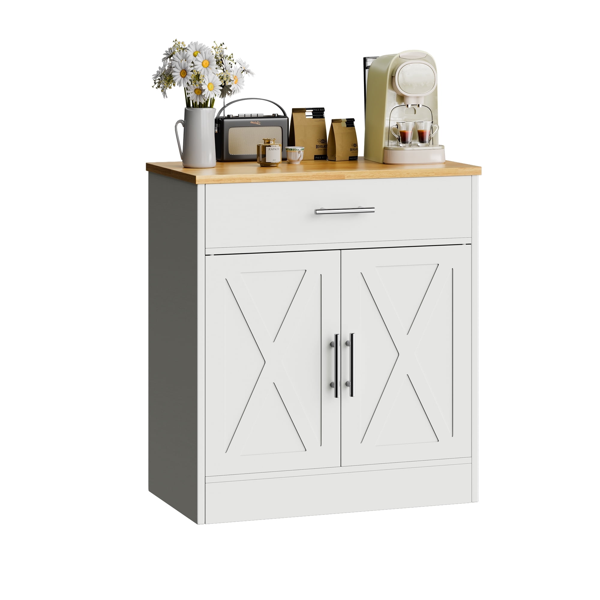 Walsunny Sideboards Buffets Table 28.3" with Drawer Storage Cabinet ...